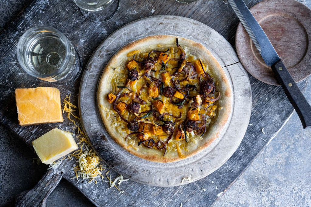 Autumn Squash and Sausage Pizza Recipe | Quicke's